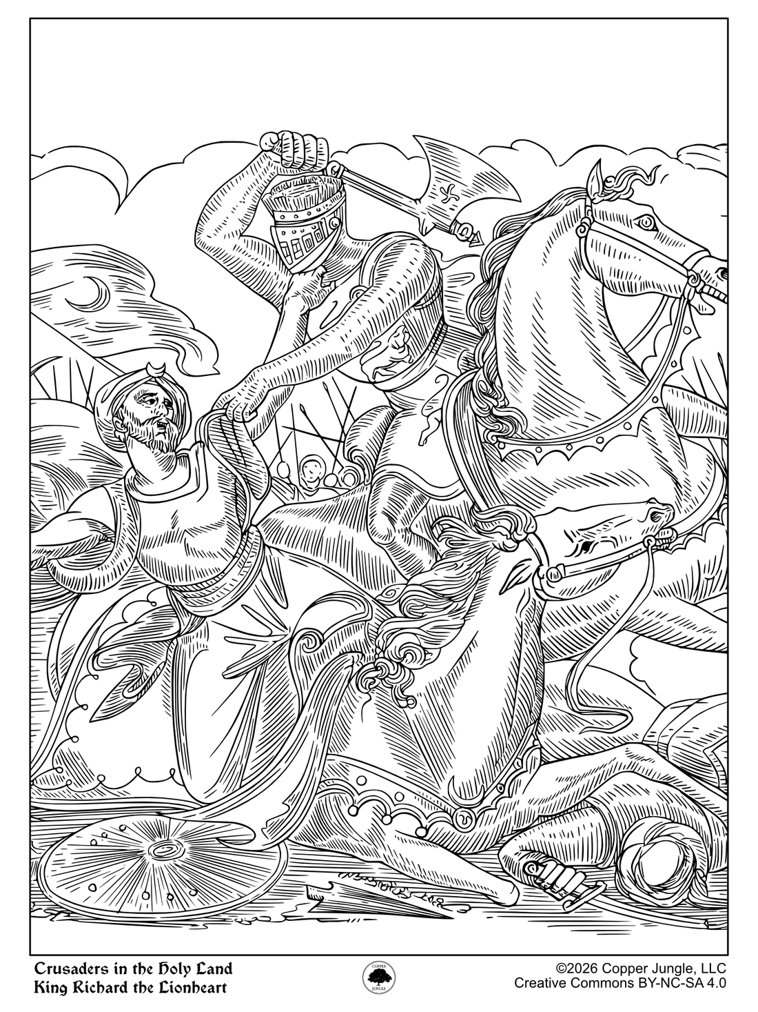 King Richard the Lionheart Crusader Coloring Page – Copper Jungle